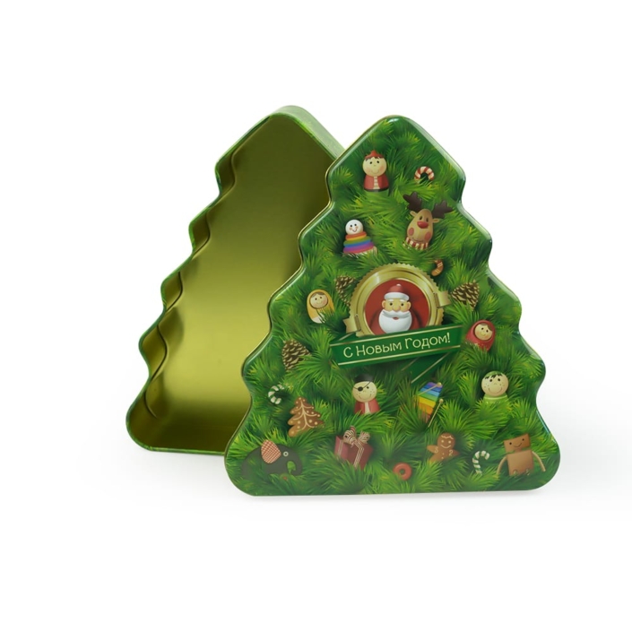 Christmas Tree Shaped Cookie Chocolate Tins Candy Gift Tin Box – MJH